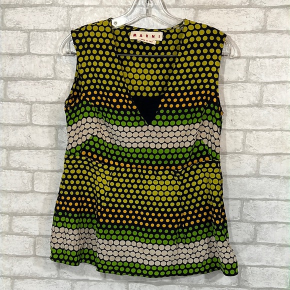 Marni | Tops | Marni Multicolor Polka Dot Sleeveless Top Size 42 | Poshmark